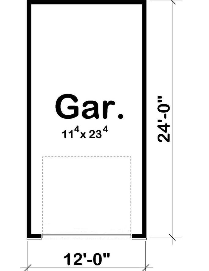 Countr Garage with 1-Car, 288 Sq Ft | Floor Plan #100-1090