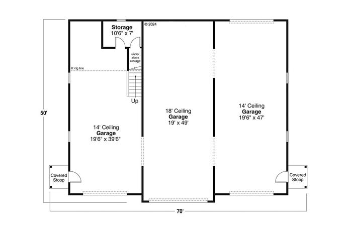 Traditional Style Garage with 3-Car, 2920 Sq Ft | Plan #108-2108