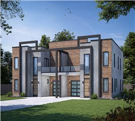 Modern Duplex Plan: 4 Bedrm, 2432 Sq Ft Per Unit - #120-2789