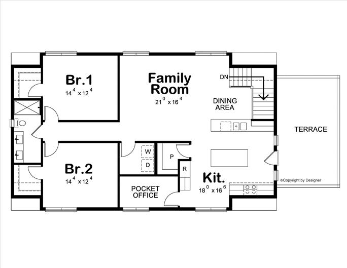Garage w/Apartments with 4-Car, 2 Bedrm, 1450 Sq Ft | Plan #120-2805