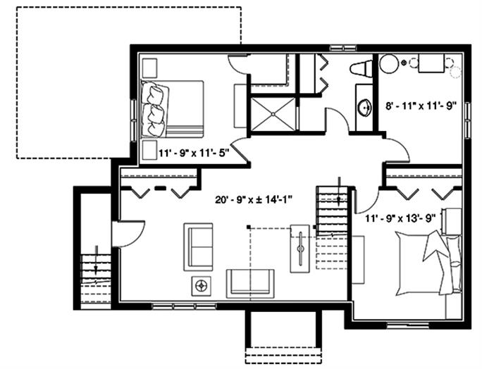 Basement Floor Plan 1900 Sq Ft Plan 69774AM 3 Bed New American House