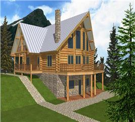 Log Cabin Home - 2 Bdrm, 2 Bath, 3725 Sq Ft - Plan #132-1361
