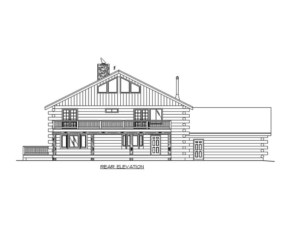 Log Cabin Home - 3 Bdrm, 2.5 Bath, 3121 Sq Ft - Plan #132-1464