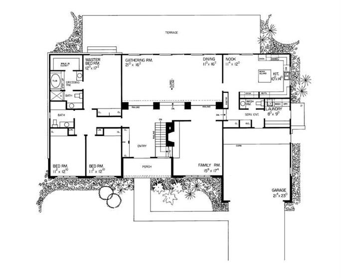 Ranch House Plans - Home Design HW-2756 # 17712