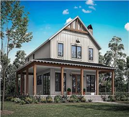 Modern Farmhouse Home Plan - 4 Bedrms, 3 Baths - 2417 Sq Ft - #142-1476