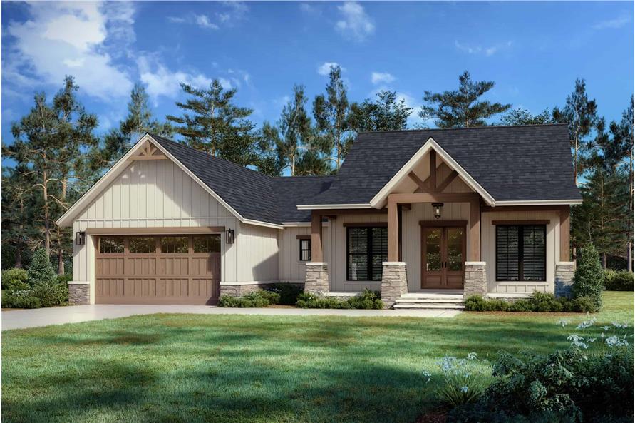 Country Ranch Plan - 3 Bed, 2 Bath, 1795 Sq Ft, Open Layout - 142-1494
