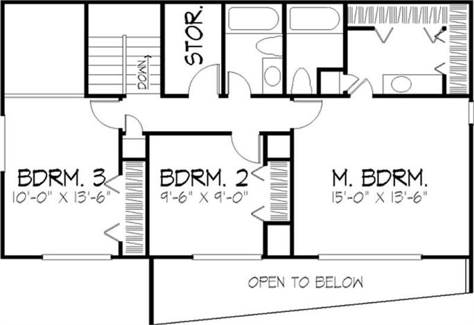 Passive Solar Floor Plan - 3 Bedrms, 2.5 Baths - 2172 Sq Ft - #146-2046