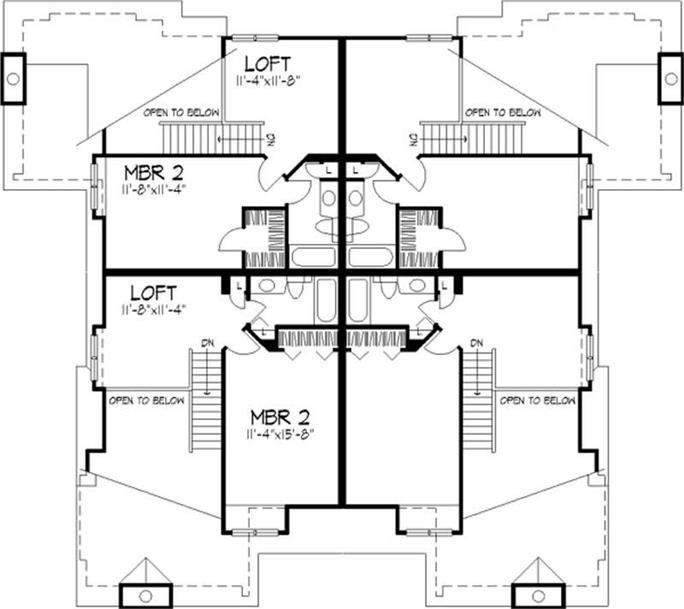 Contemporary Fourplex Plan - 1 Bedrm, 2 Baths - 1138 Sq Ft Per Unit ...
