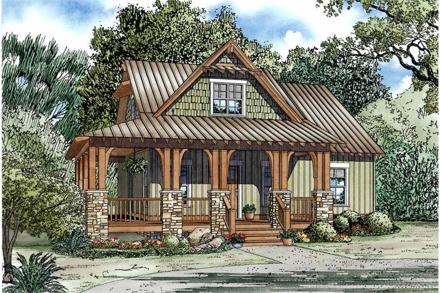Rustic Cabin Plan - 3 Beds, 2 Baths - 1374 Sq Ft - #153-1085
