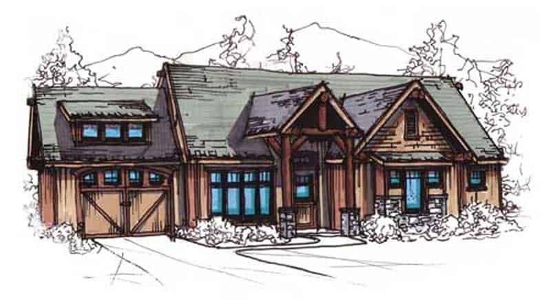 Vacation Cabin House Plan - 3 Bed, 1.5 Bath, 1212 Sq Ft - #153-1718
