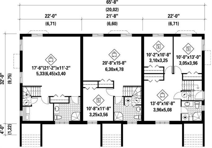 Multi-Unit House Plans - Home Design PI-40345 # 17891