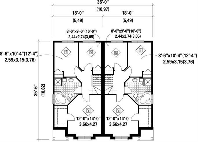 Multi-Unit House Plans - Home Design PI-DNC042085 # 17915