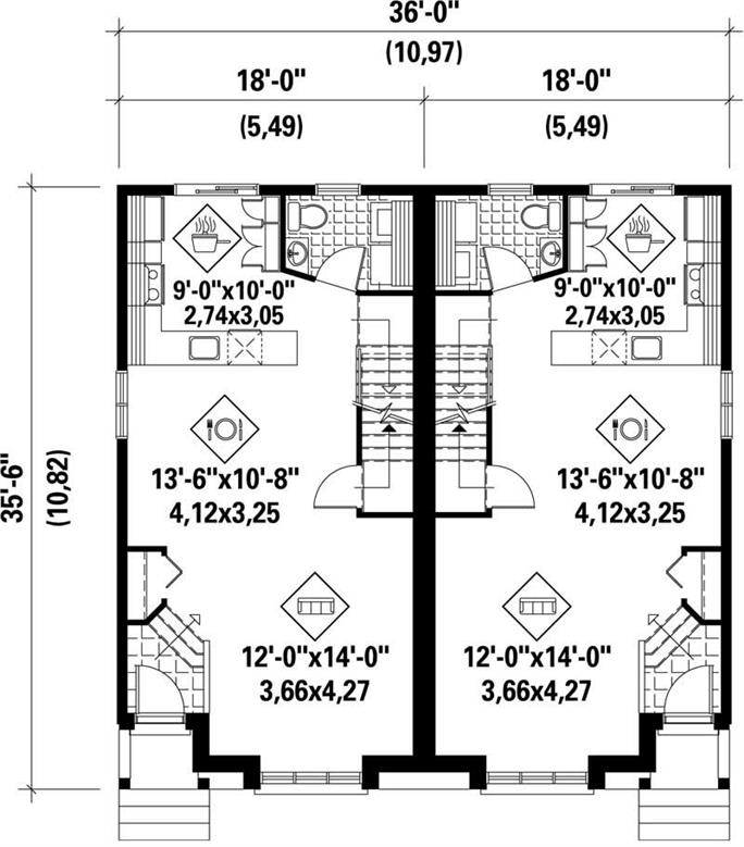 Multi-Unit House Plans - Home Design PI-DNC042085 # 17915