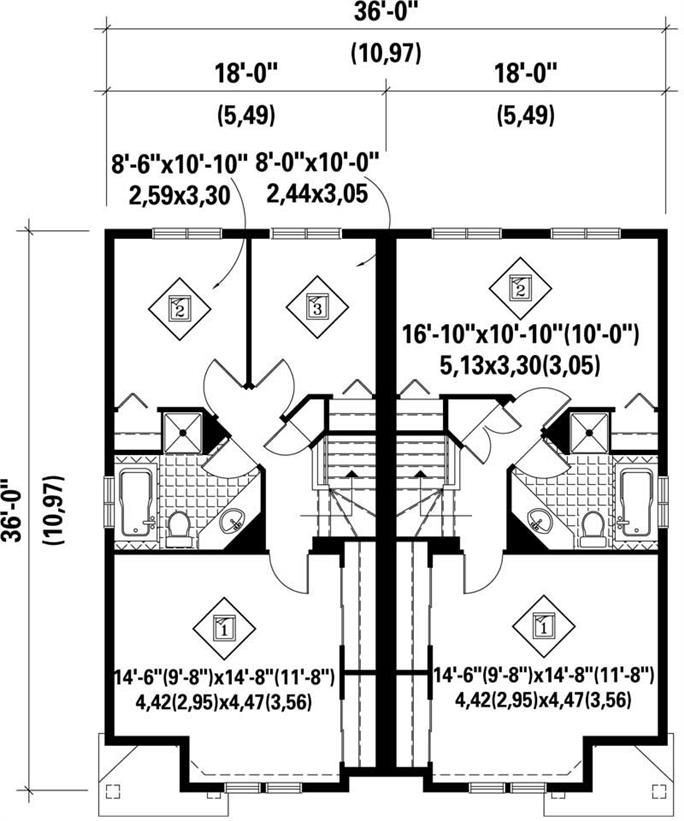 Multi-Unit House Plans - Home Design PI-DNC210008 # 17929