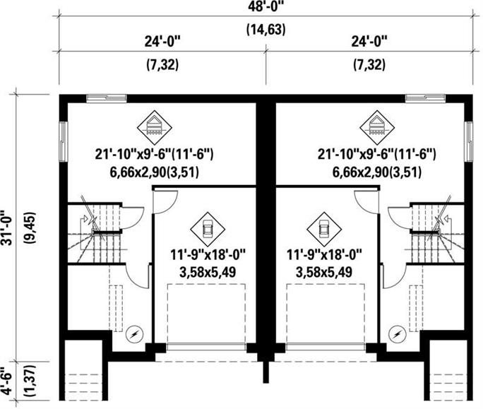 Multi-Unit House Plans - Home Design PI-DNC228000A # 17931