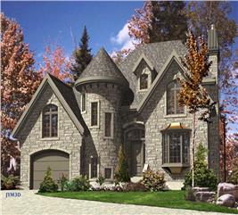 Modern Castle House Plan with European Style - #158-1071