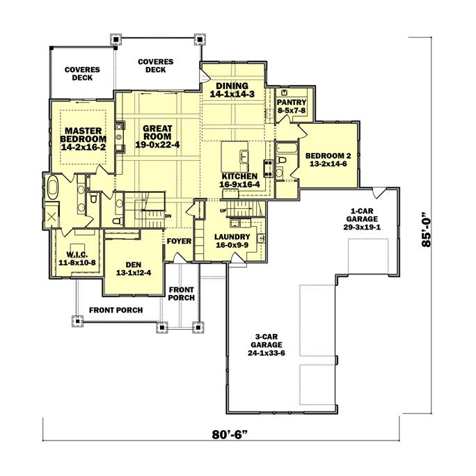 Contemporary House Plan - 3-7 Bed, 2.5-6 Bath, 2580-4628 Sq Ft - #161-1185