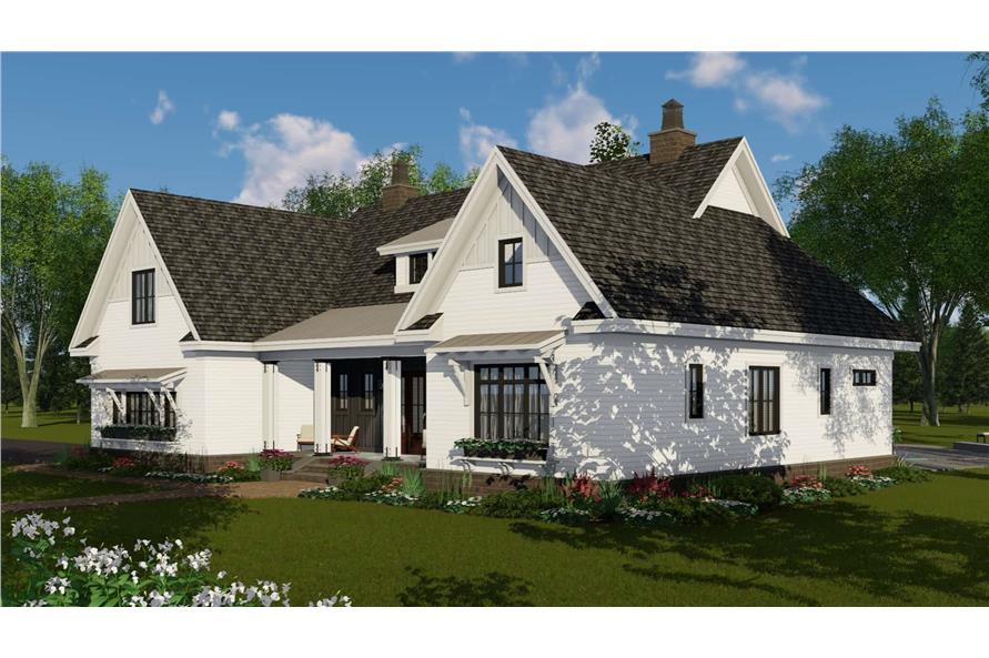 Contemporary Home Plan - 4 Bedrms, 3.5 Baths - 2514 Sq Ft - #165-1177