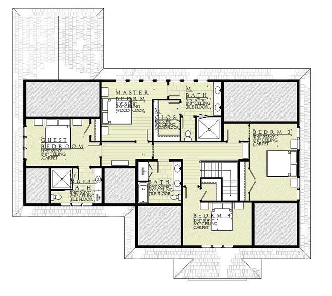 Country House Plan - 5 Bedrms, 4.5 Baths - 4239 Sq Ft - #168-1153