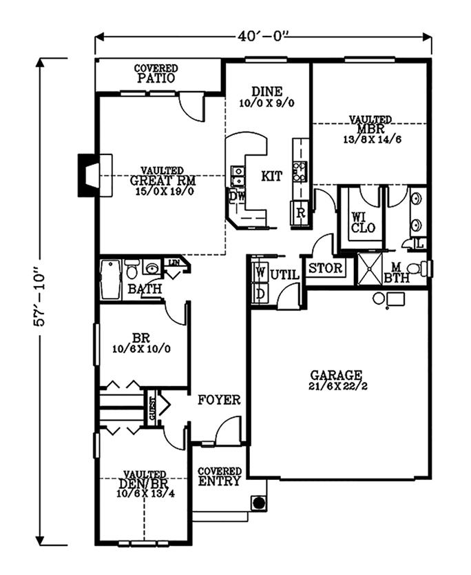 3 Bedrm, 1512 Sq Ft Cottage House Plan #171-1326