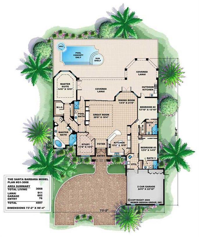 Luxury Home Plan - 4 Bedrms, 4 Baths - 3008 Sq Ft - #175-1008