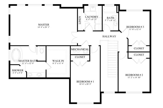 Contemporary Home Plan - 4 Bedrms, 2.5 Baths - 2857 Sq Ft - #187-1198