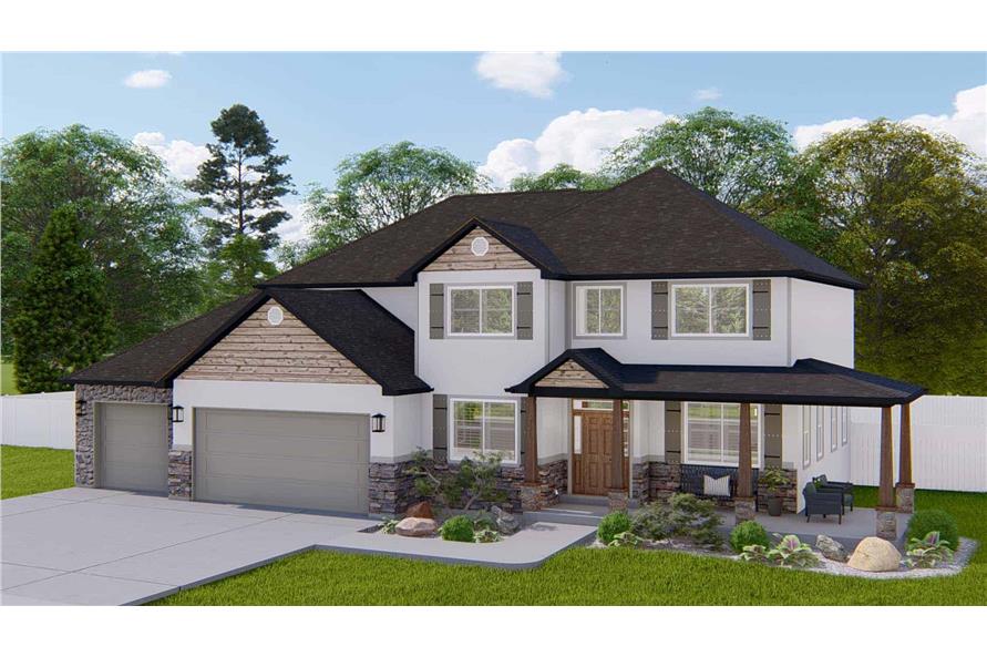 Contemporary Home Plan - 4 Bedrms, 2.5 Baths - 2857 Sq Ft - #187-1198