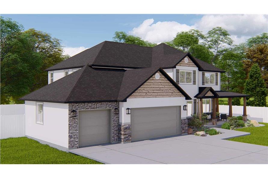 Contemporary Home Plan - 4 Bedrms, 2.5 Baths - 2857 Sq Ft - #187-1198