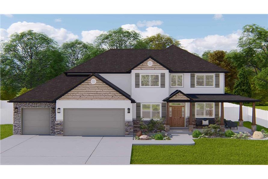 Contemporary Home Plan - 4 Bedrms, 2.5 Baths - 2857 Sq Ft - #187-1198