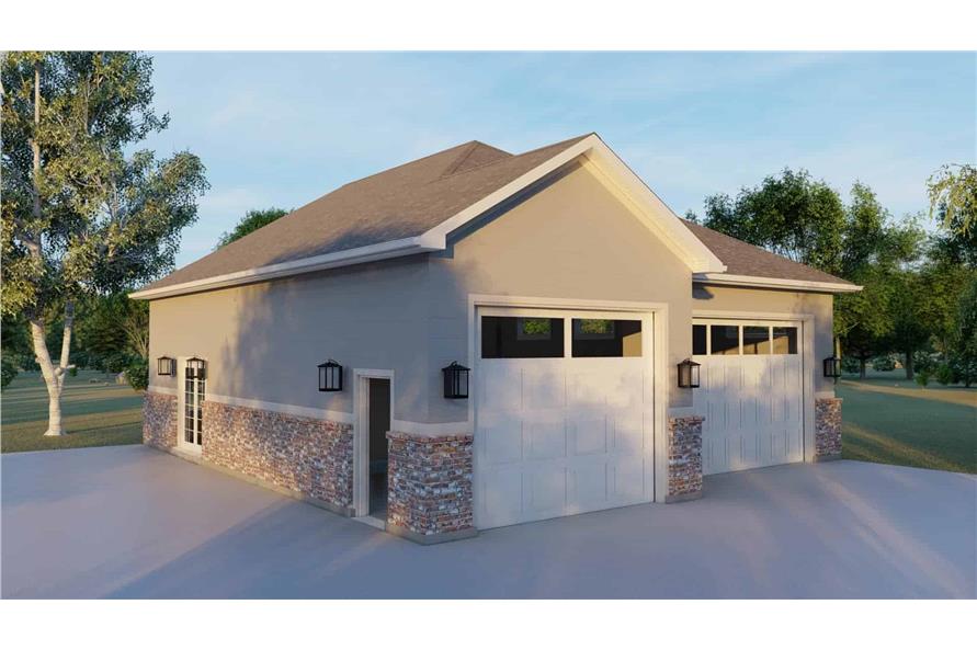 Garage with Studio: 3-Car, 1 Bedrm, 1590 Sq Ft | Plan #187-1209