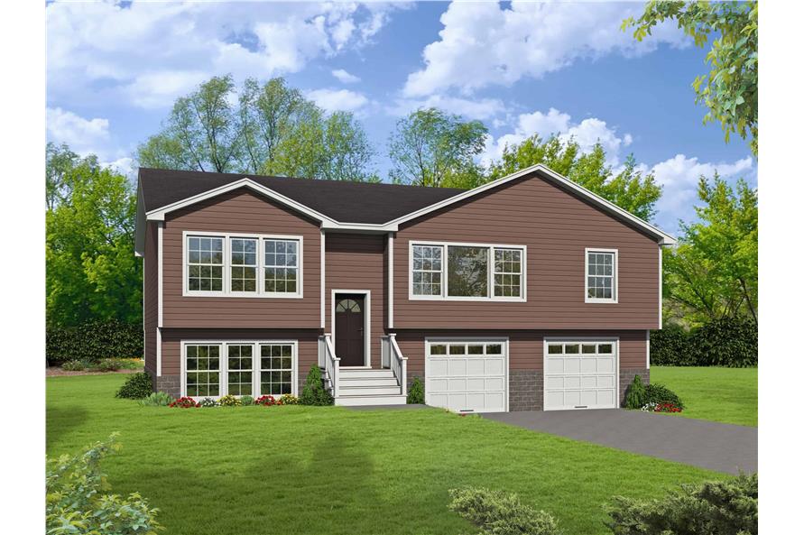 Multi-Level House - 3 Bedrms, 2 Baths - 1951 Sq Ft - Plan #191-1034