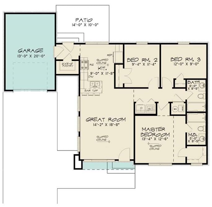 House Floor Plans 3 Bedroom 2 Bath