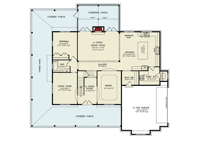 Modern Farmhouse Home Plan - 4 Bedrms, 3 Baths - 3694 Sq Ft - #198-1168