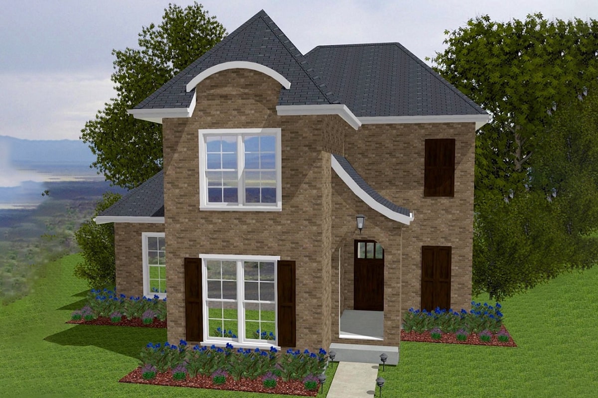European Home Plan - 3 Bedrms, 2.5 Baths - 2030 Sq Ft - #203-1014