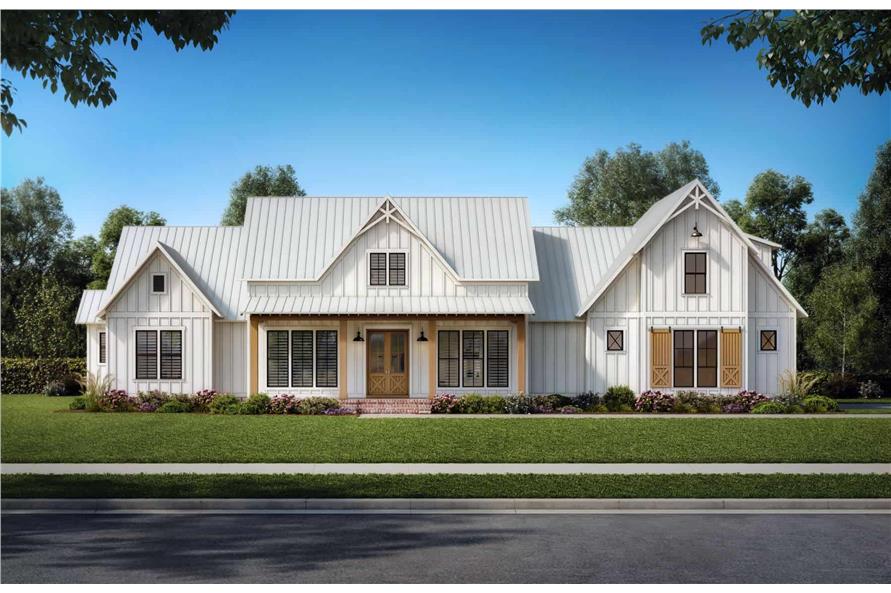 Farmhouse House Plan - 4 Bedrms, 3.5 Baths - 2951 Sq Ft - #206-1069