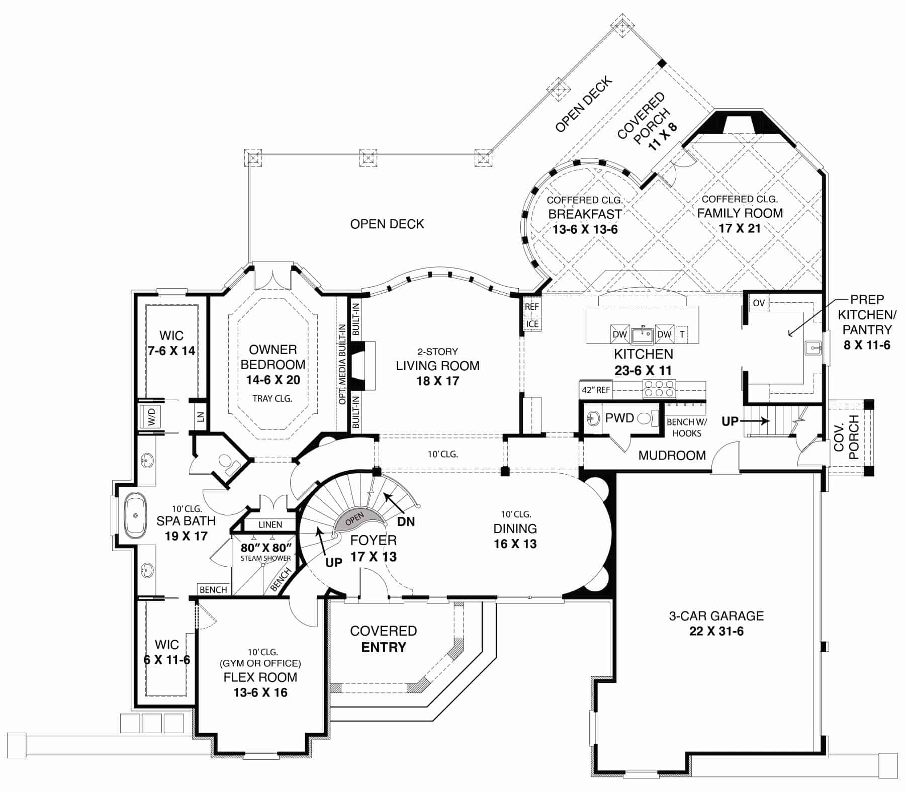 European Floor Plan - 4 Bedrms, 4.5 Baths - 4212 Sq Ft - #106-1335