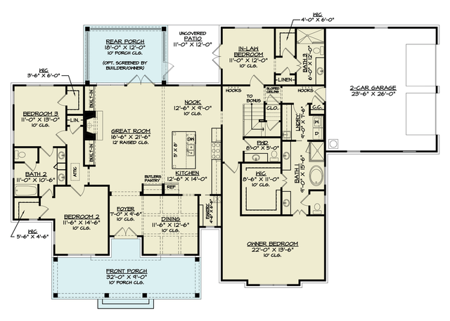 Modern Farmhouse House Plan - 4 Bedrms, 3.5 Baths - 2764 Sq Ft - #106-1340