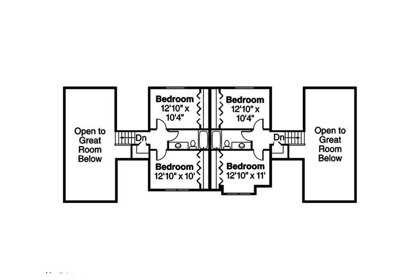 Multi-Unit House Plan #108-1846: 3 Bedrm, 1468-1473 Sq Ft Per Unit Home