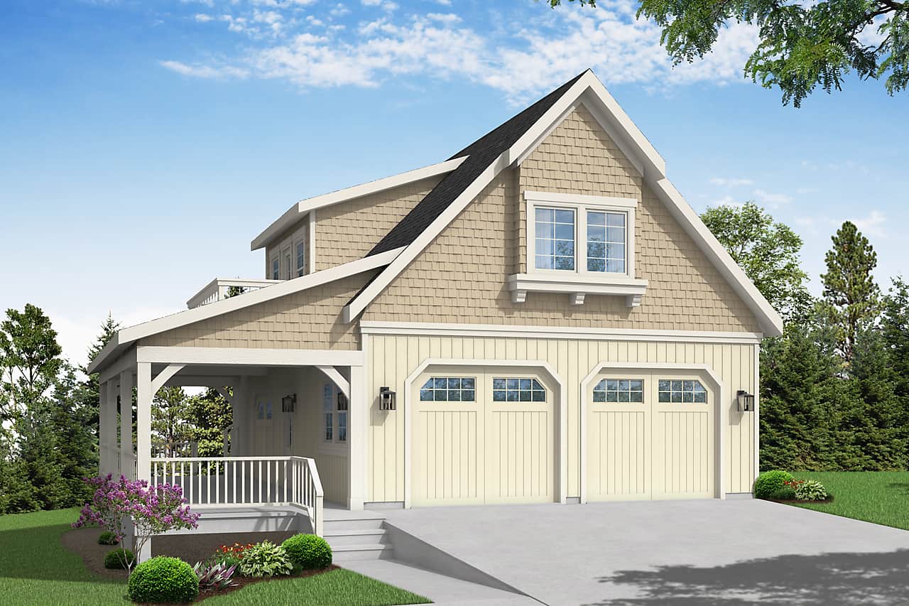 Garage w/Apartments with 4-Car, 2 Bedrm, 1450 Sq Ft | Plan #120-2805