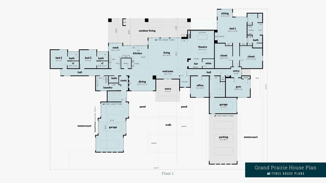 Modern Home Plan - 7 Bedrms, 7.5 Baths - 8914 Sq Ft - #116-1130