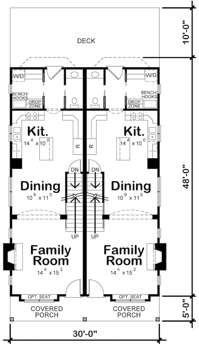 Multi-Unit House - Plan #120-2679: 2 Bedrm, 1399 Sq Ft Per Unit Home