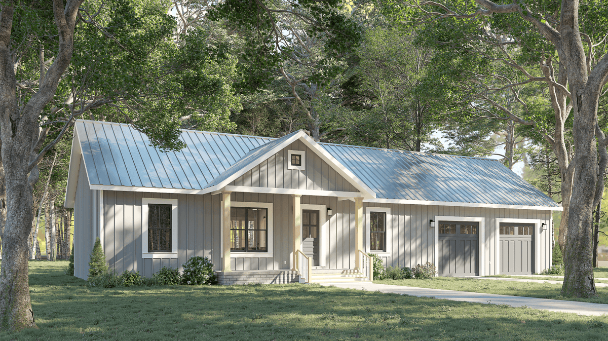 Barndominium Home Plan - 3 Bedrms, 2 Baths - 1962 Sq Ft - #123-1160
