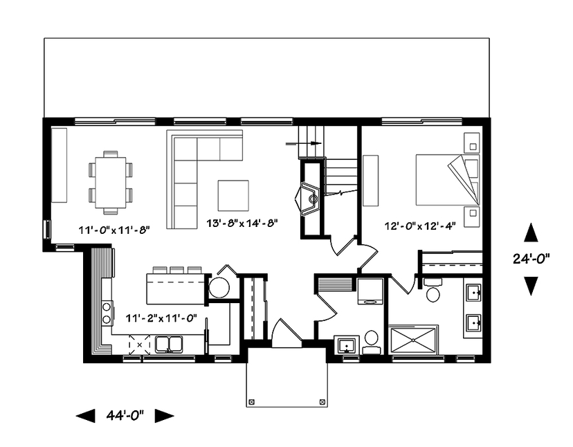 Transitional Floor Plan - 3 Bedrms, 2.5 Baths - 1587 Sq Ft - #126-1832