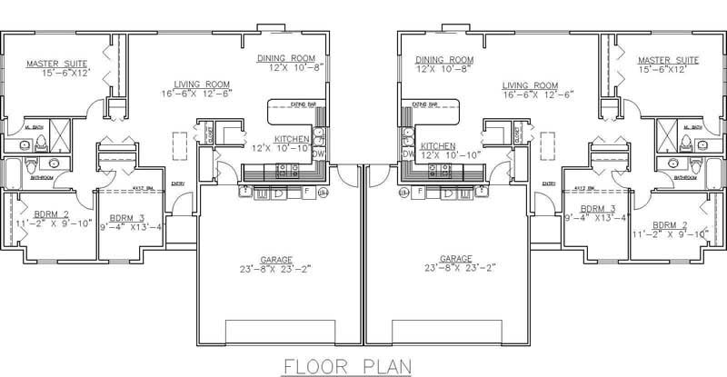 Multi-Unit Home - 3 Bdrm, 2 Bath, 1359 Sq Ft - Plan #132-1290