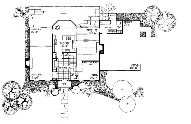Colonial House Plans - Home Design HW-2610 # 17509