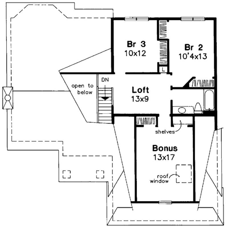 Cape Cod Home Plan - 3 Bedrms, 2.5 Baths - 2100 Sq Ft - #146-1334