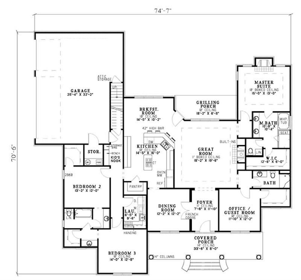 Traditional, French House Plans - Home Design NDG539 # 3733