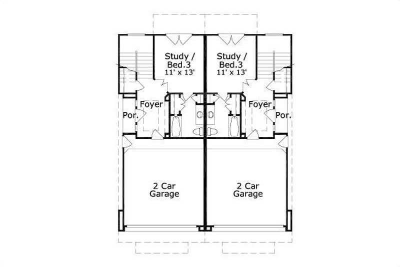 Multi-Unit Plan - 3 Bedrms, 3.5 Baths - 2,362 Sq Ft - Plan #156-1640