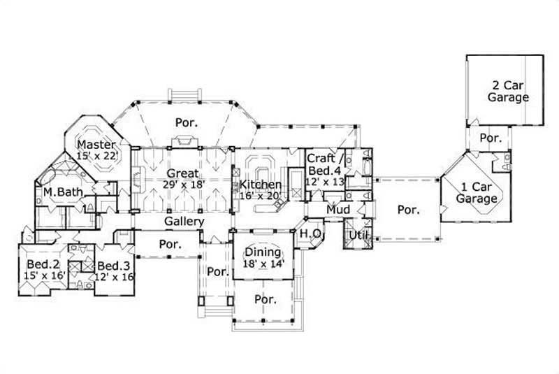 Spanish House Plans - Home Design OHP-20147 # 15669