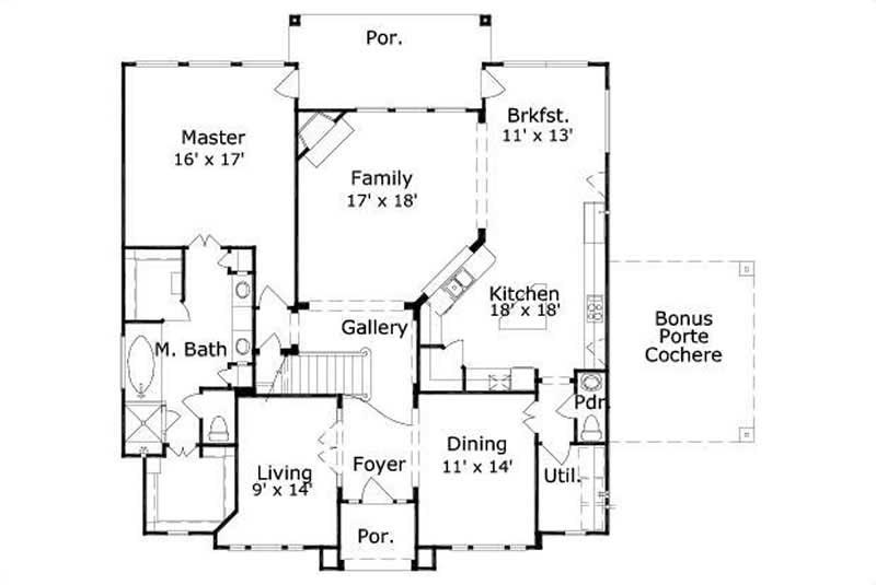 French, Country House Plans - Home Design OHP-990549-2 # 15737